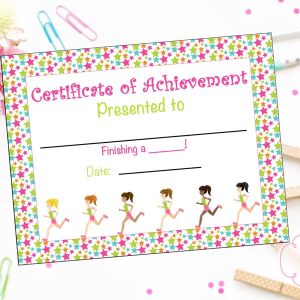 Fun Run Certificate - Etsy