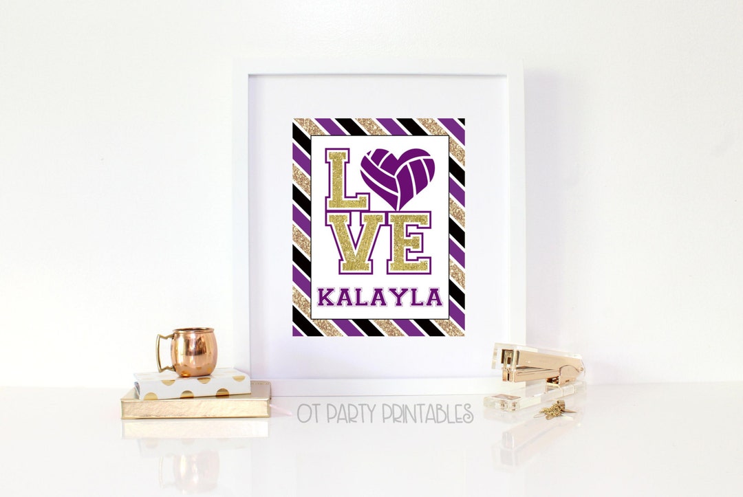 Volleyball Digital Print Custom Volleyball Sign Volleyball Decor ...