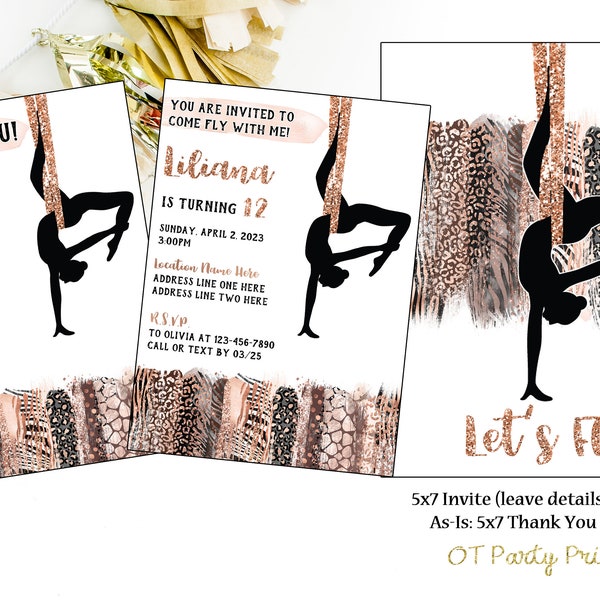 Aerial Silk Party Invite - Etsy