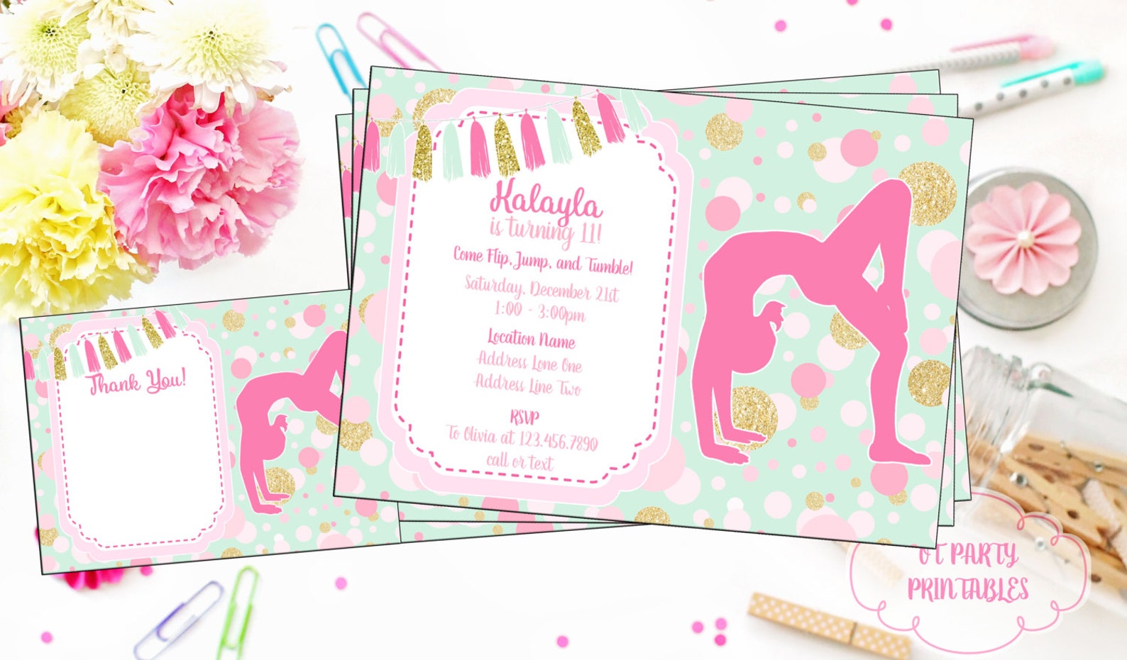 Gymnastics Party Printables 2 Inch Round Gymnastics Labels - Etsy