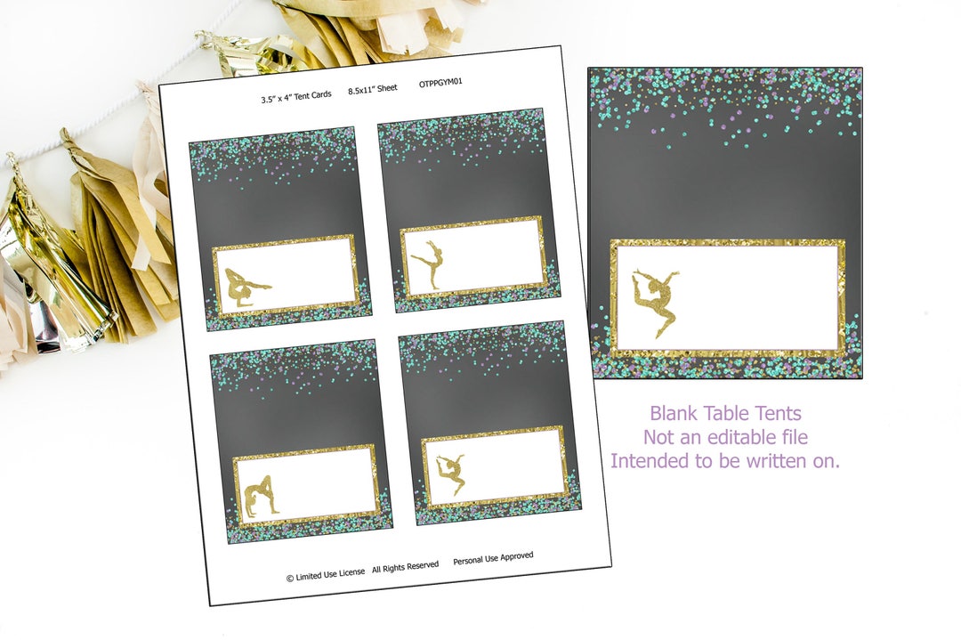 INSTANT DOWNLOAD Gymnastics Table Tents Printable Food Labels ...