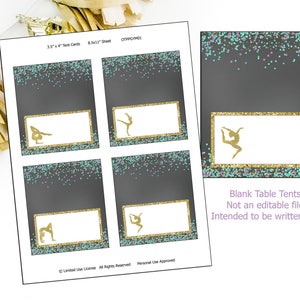 INSTANT DOWNLOAD Gymnastics Table Tents Printable Food Labels ...