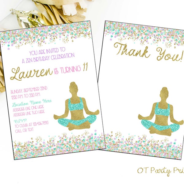 Aerial Yoga Birthday Party Invitations - Etsy