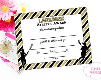 Girls Lacrosse Certificate - Etsy