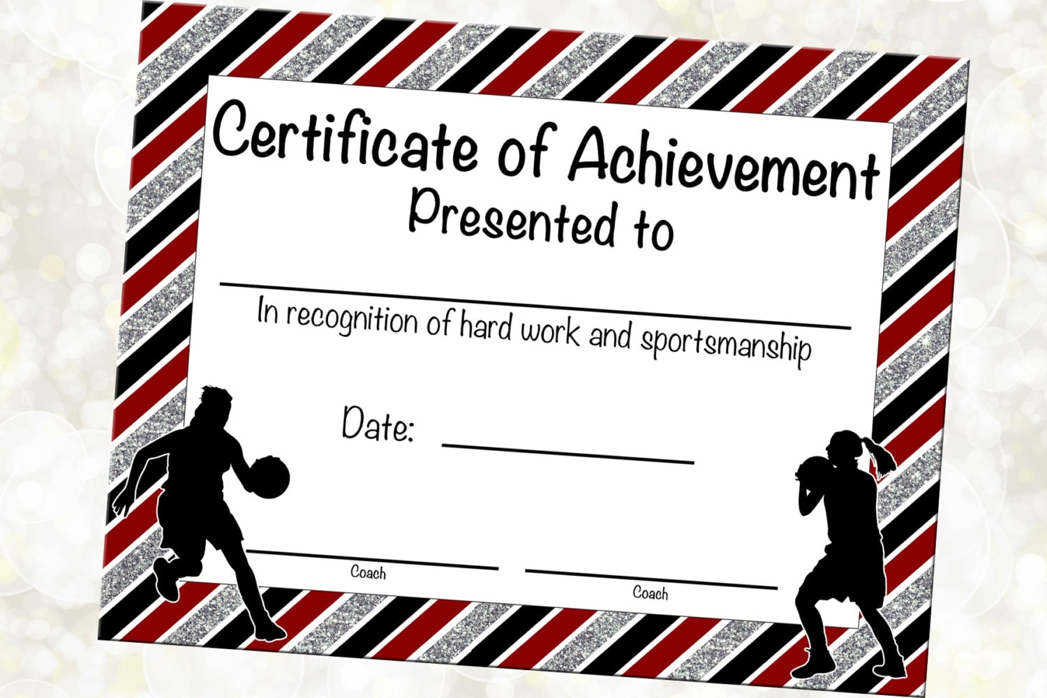 Basketball Certificate of Achievement Basketball Award | Etsy