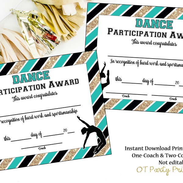 Dance Certificate - Etsy