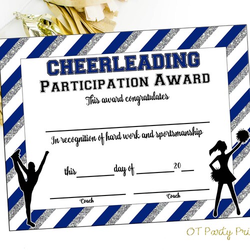 INSTANT DOWNLOAD Cheerleading Certificate Cheerleading - Etsy