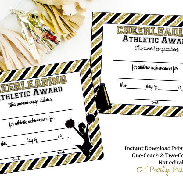 Cheerleading Certificate of Achievement Award - Etsy