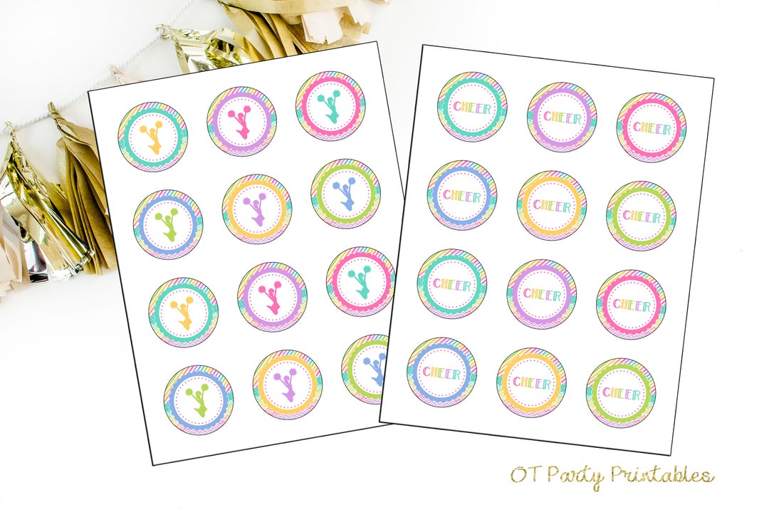 INSTANT DOWNLOAD Cheerleading 2 Inch Round Labels - Etsy