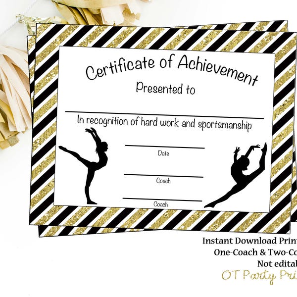 Gymnastics Certificate - Etsy