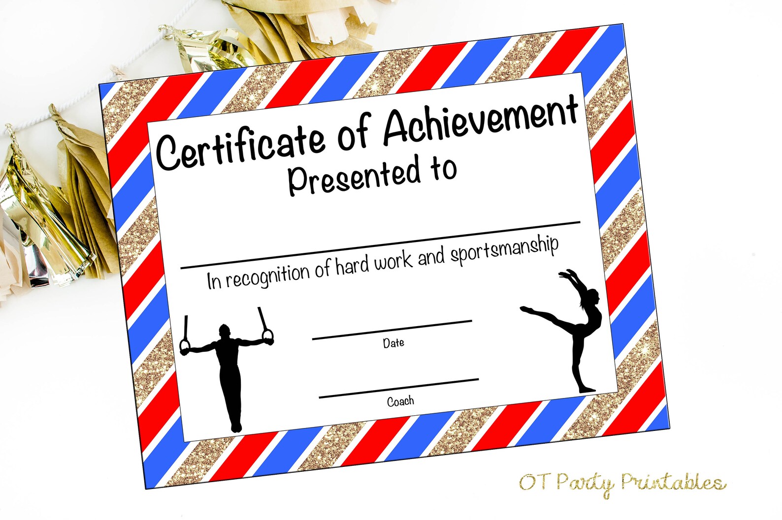 Gymnastics Award Gymnastics Certificate Printable | Etsy