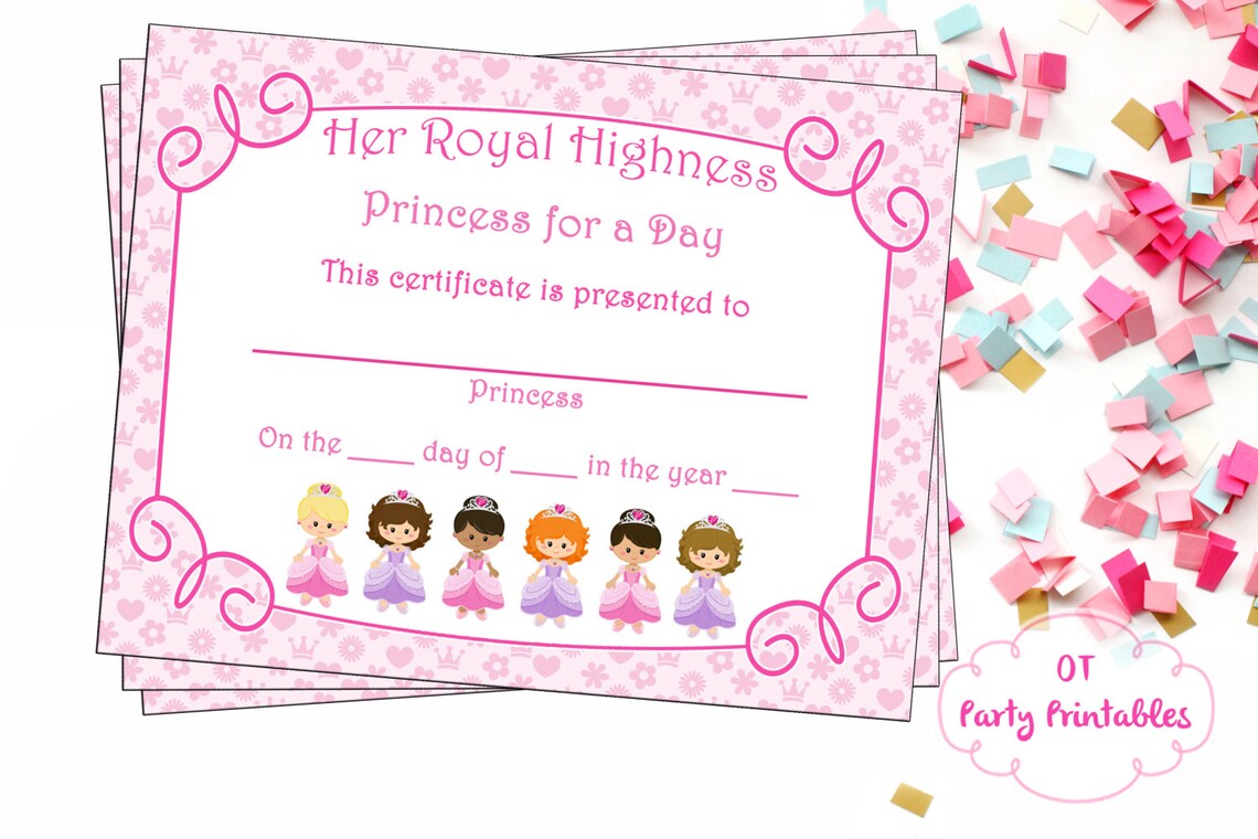 INSTANT DOWNLOAD Princess Certificate Princess Award - Etsy