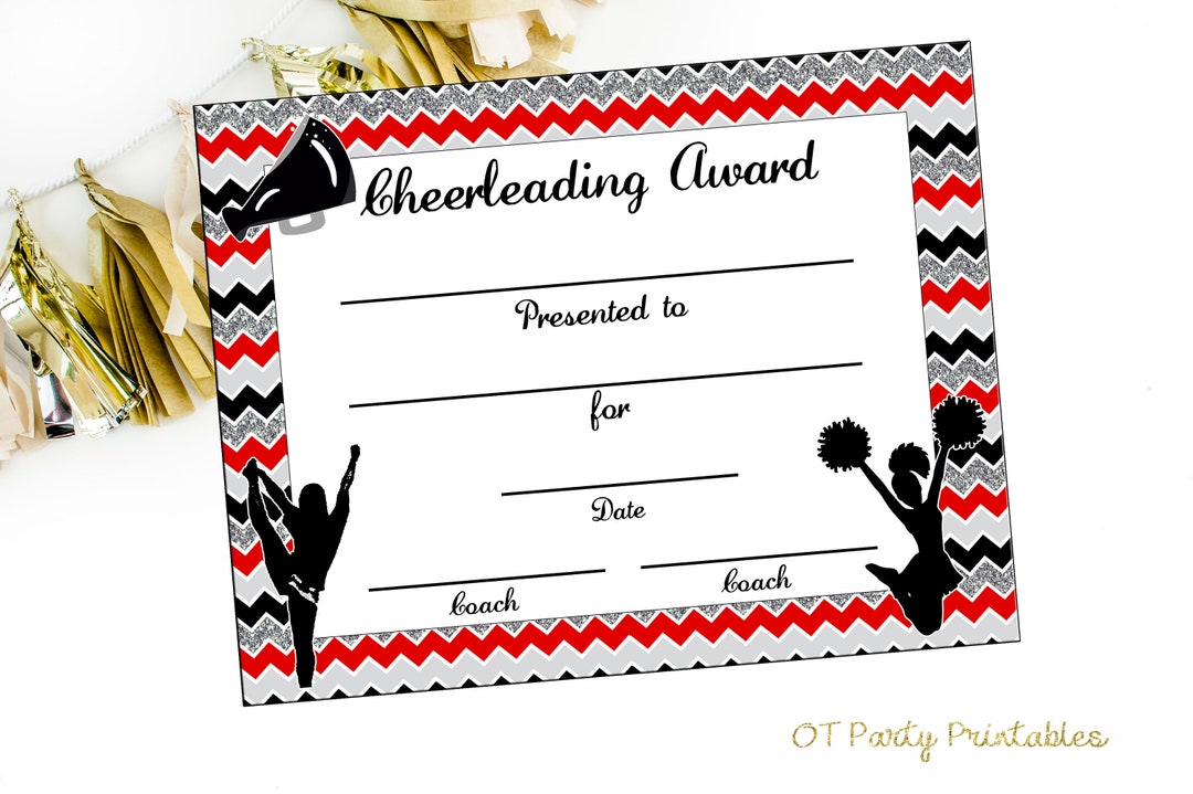 Cheerleading Certificate Cheerleading Award Cheerleading DIY ...
