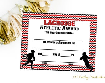 Girls Lacrosse Certificate - Etsy