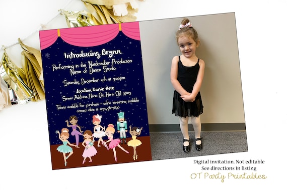 Invitations Dance Digital Invite Dance Invitation You Print Ballet ...
