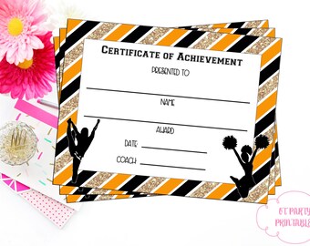 INSTANT DOWNLOAD Cheerleading Certificate Cheerleading Award ...