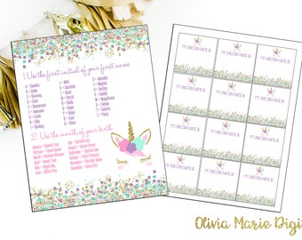 What is Your Unicorn Name / Birthday / Party / Modern / Kid / - Etsy