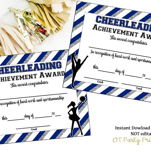 INSTANT DOWNLOAD Cheerleading Certificate Cheerleading - Etsy