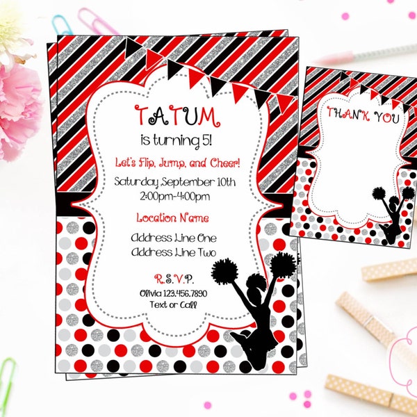Cheer Party Invite Cheer Team - Etsy