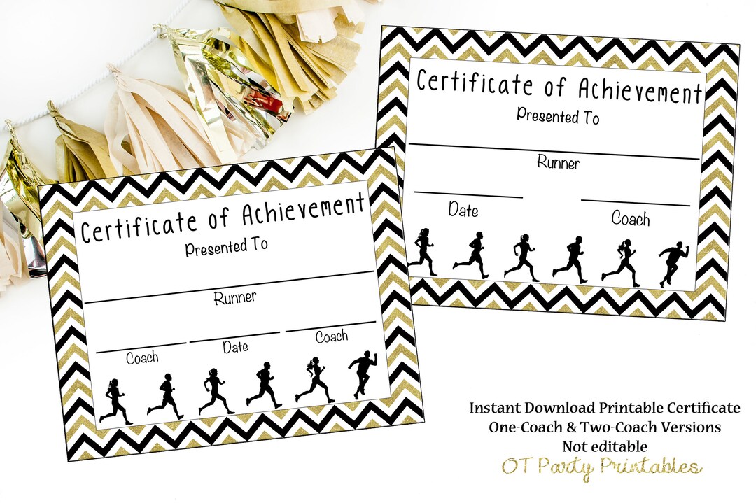 INSTANT DOWNLOAD Cross Country Certificate Track and Field Running ...