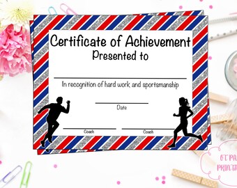 Cross Country Award Certificate - Etsy