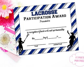 Lacrosse Award Certificate - Etsy