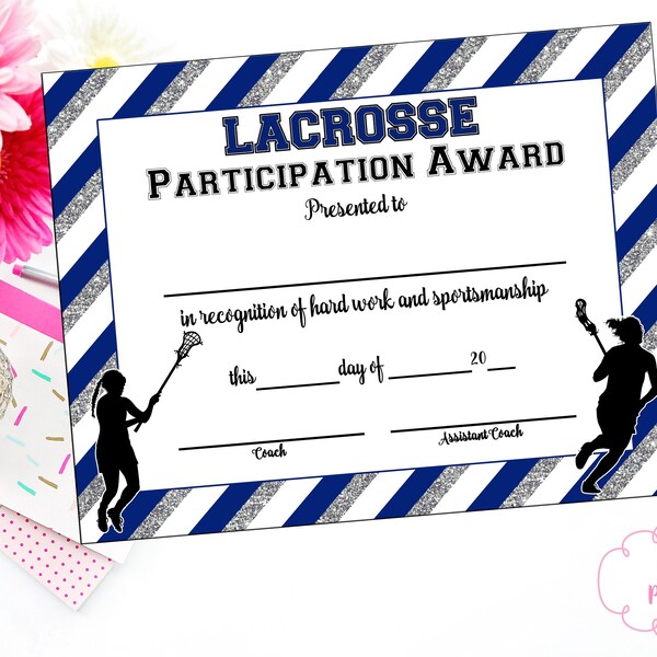 Lacrosse Certificate Template - Etsy