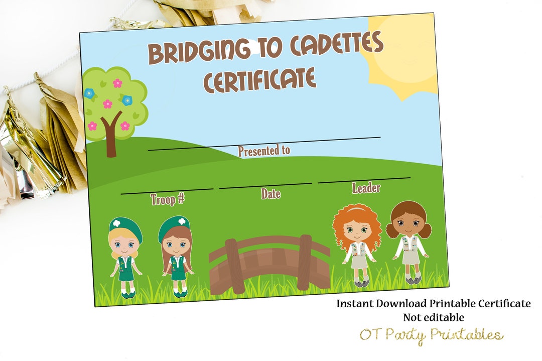 Scout Bridging Ceremony Certificate Printable Print at Home Instant ...