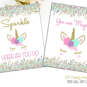 INSTANT DOWNLOAD Sparkle Wherever You Go Unicorn Party Unicorn Birthday ...