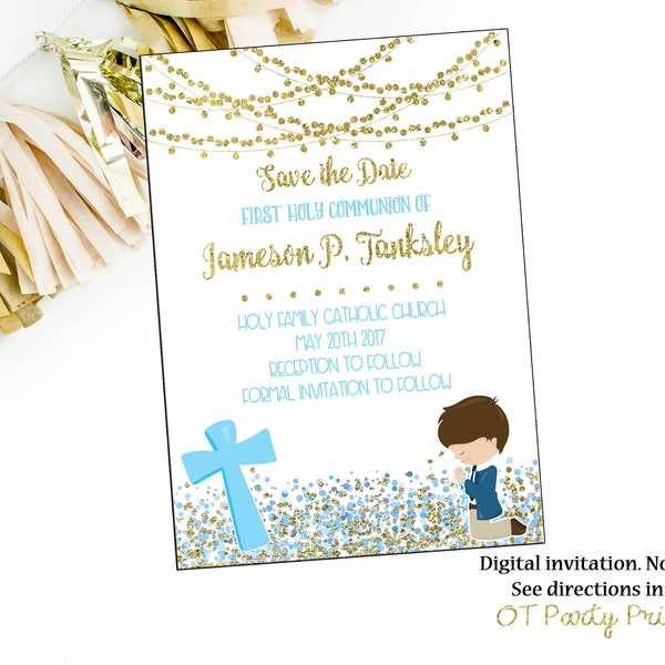 Baptism Save the Date Digital - Etsy