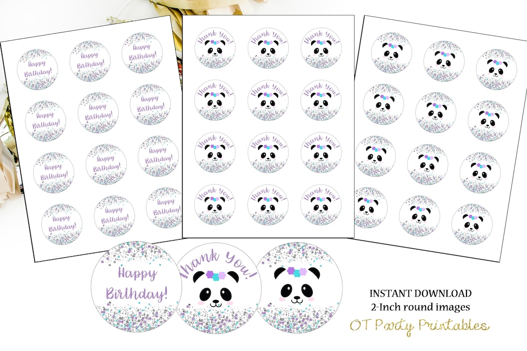 INSTANT DOWNLOAD Panda Thank You Label Printable DIY - Etsy