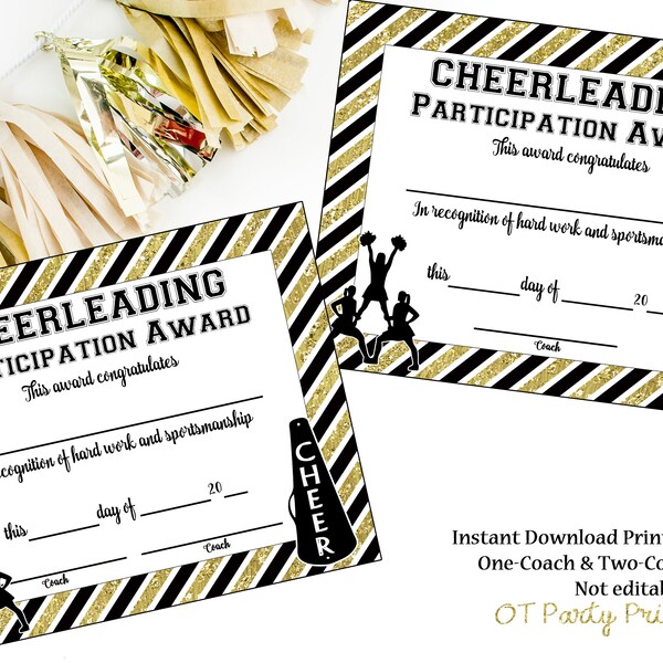 Printable Cheerleading Award Banquet Certificate - Etsy