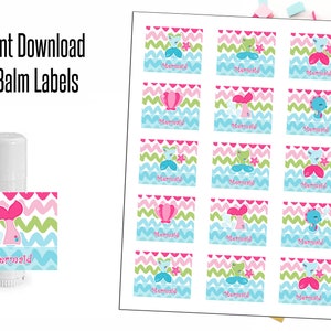 INSTANT DOWNLOAD Mermaid Labels You Print Mermaid 2 Inch Round Labels ...