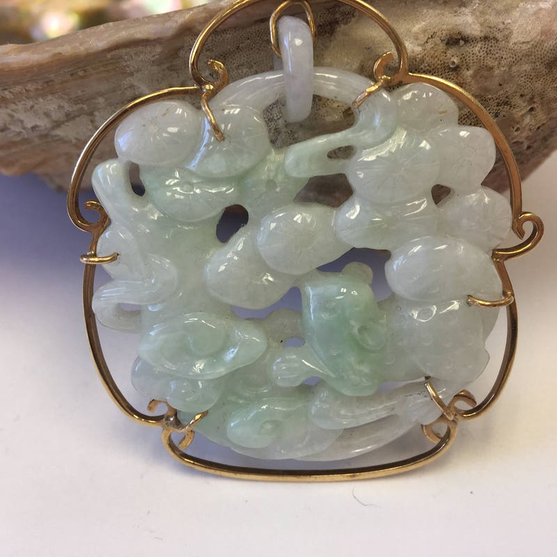 Carved Jade Pendant - Etsy