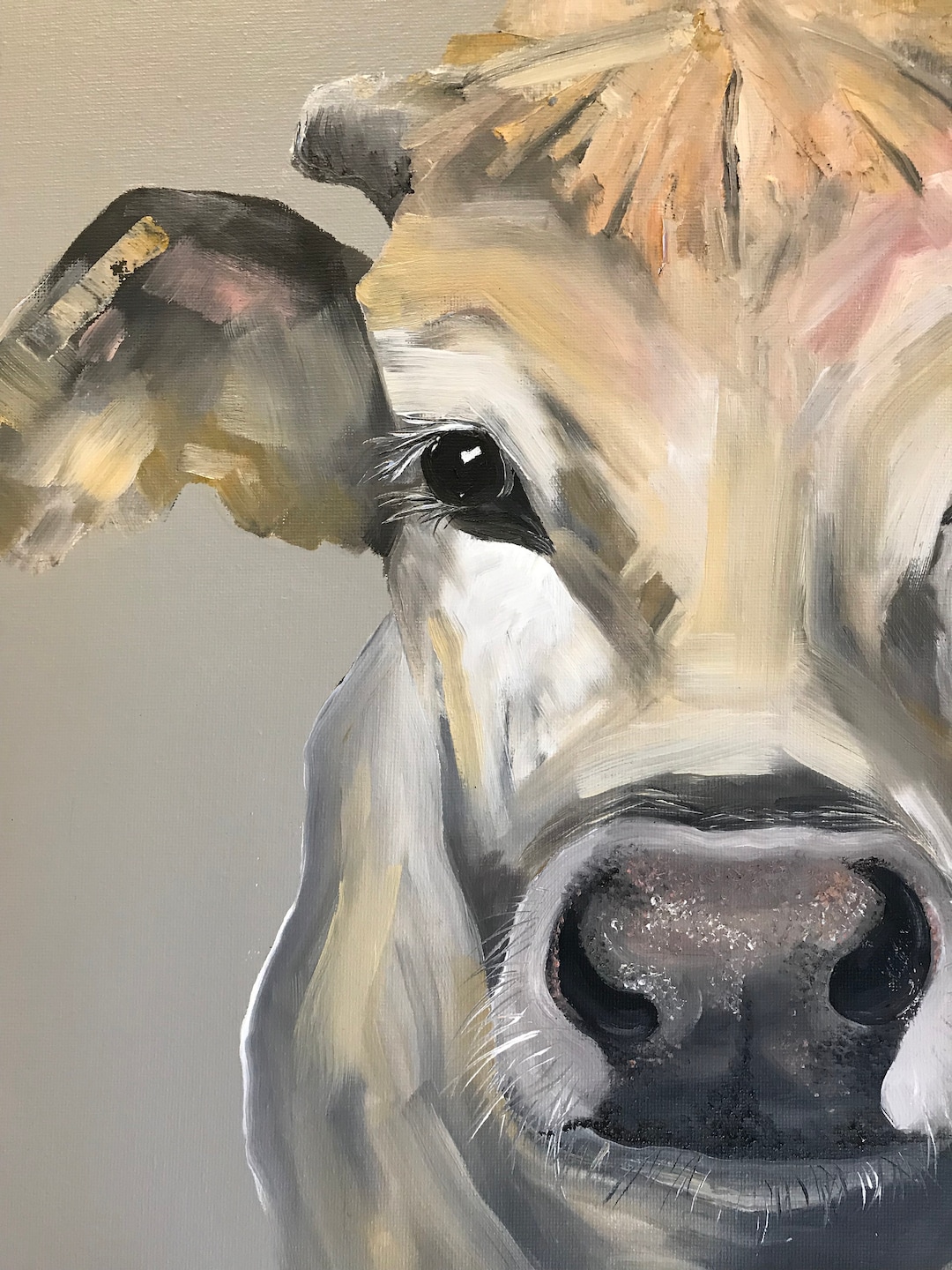 Jersey Cow Painting Contemporary, Modern Oil Painting , Realistic Oil ...