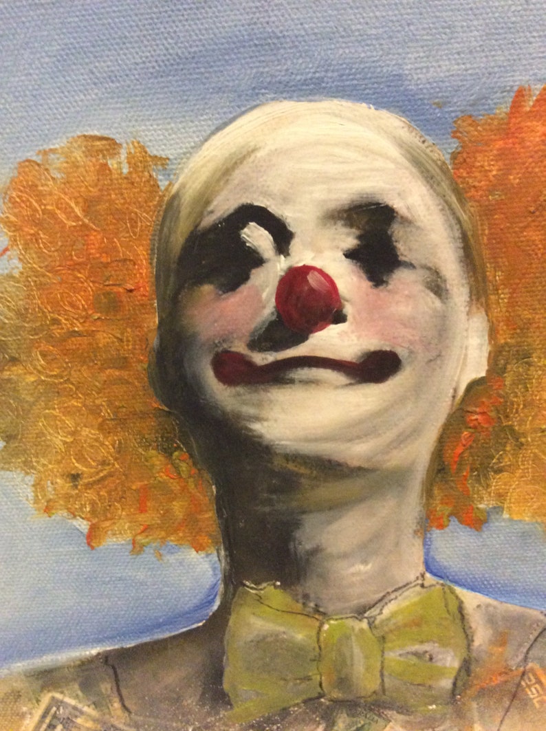 Clown Original Oil Painting , Signed, Bright and Quirky Artwork ...