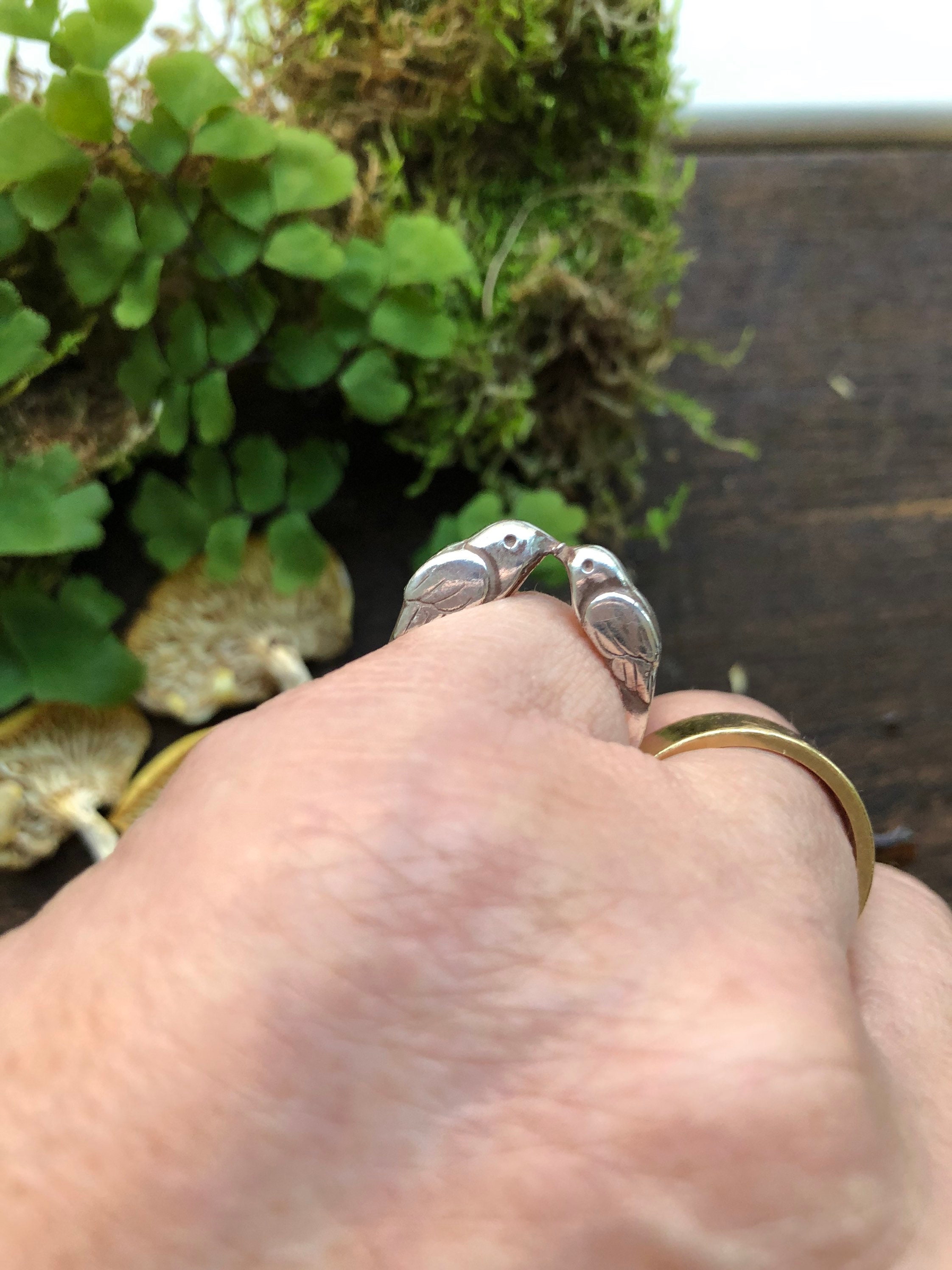 Birds ring two in love birds romantic birds ring bird | Etsy