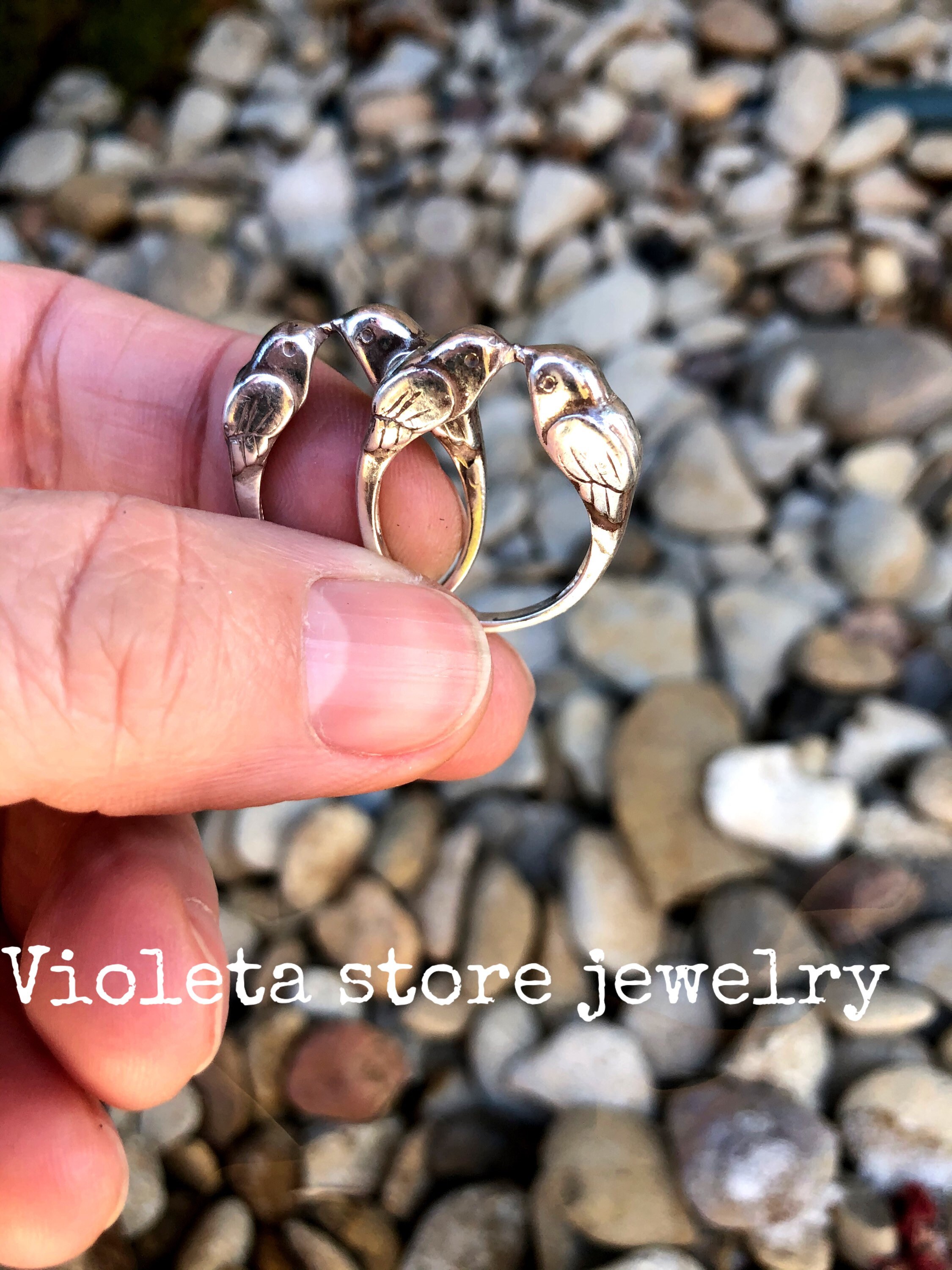 Birds ring two in love birds romantic birds ring bird | Etsy