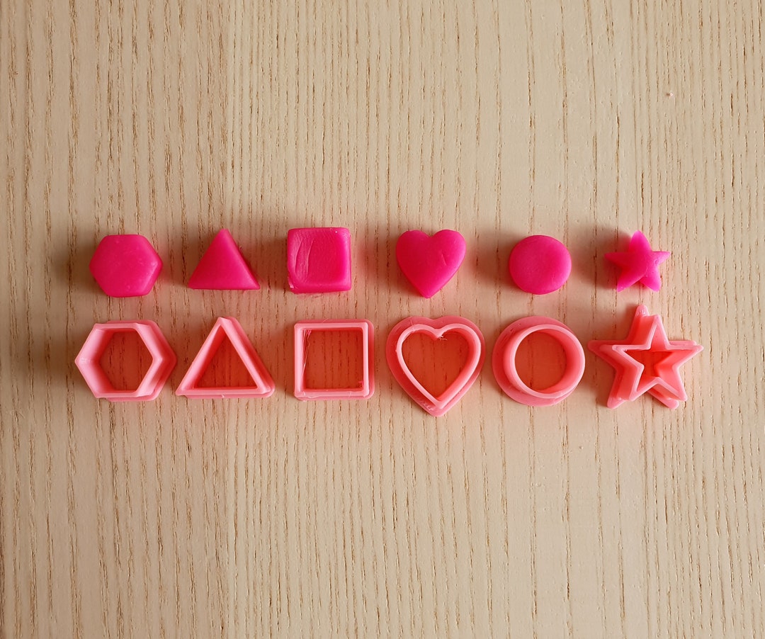 6 X Basic Shapes Cookie Cutter Set, 12mm Triangle, Square, Star, Circle ...