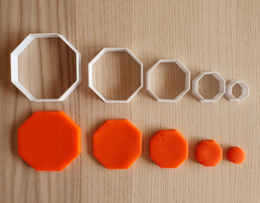 Octagon Cookie Cutter Set - Suitable for Fondant, Polymer Clay, Play ...