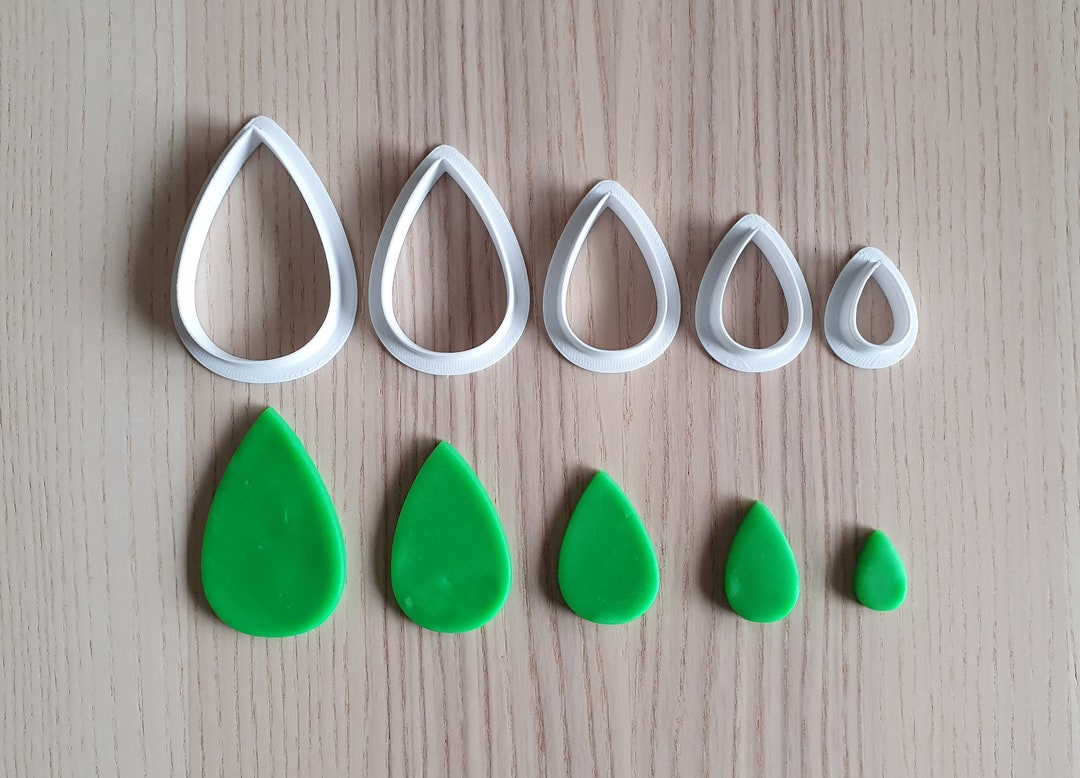 Tear Drop Cookie Cutter Set - Suitable for Fondant, Polymer Clay, Play ...