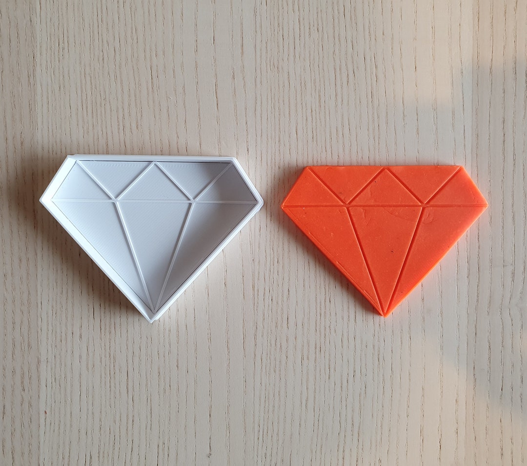 Diamond Cookie Cutter and Embosser (gem) - Suitable for Fondant ...