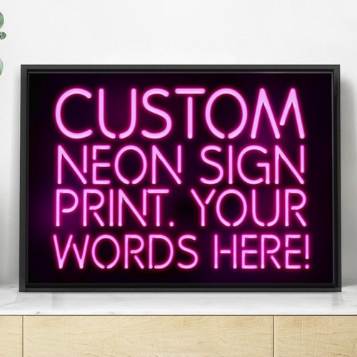 LARGE Personalised Neon Poster Customisable Neon Sign Print - Etsy