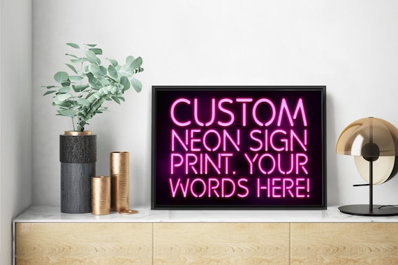 LARGE Personalised Neon Poster Customisable Neon Sign Print - Etsy