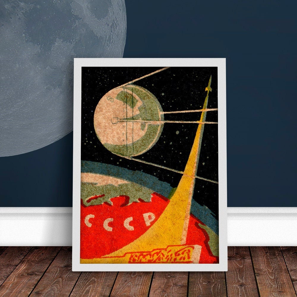 Sputnik Soviet Space Print - Etsy UK