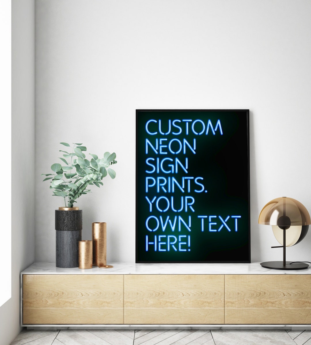 LARGE Personalised Neon Poster | Customisable Neon Sign Print | 'A2' or ...