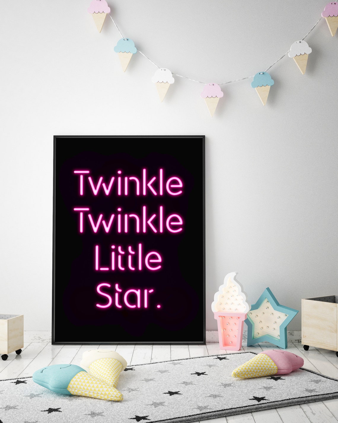 LARGE Personalised Neon Poster | Customisable Neon Sign Print | 'A2' or ...