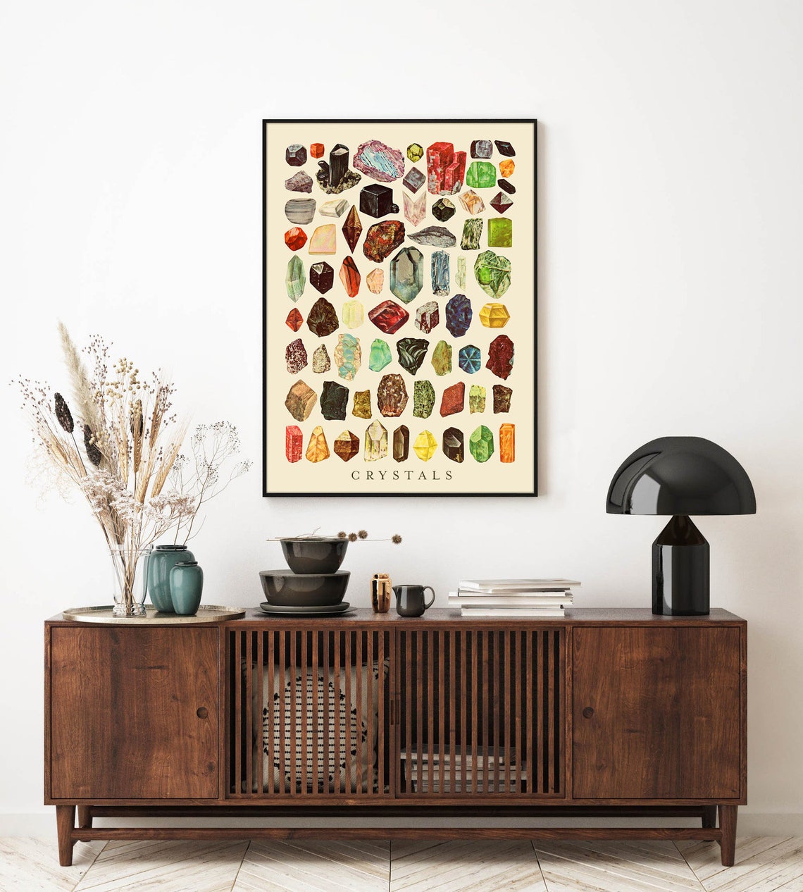 Crystals Print | Gemstones Poster | Vintage Mineralogy Poster | Antique ...