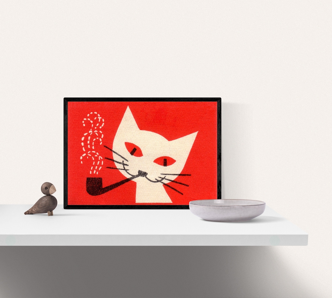 Vintage Cat Poster | Cat Decor | Love Cats Poster | Large Wall Art ...