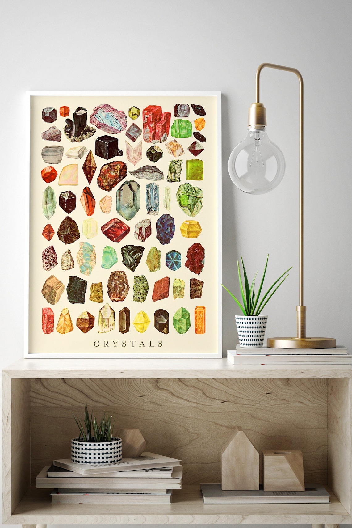 Crystals Print Gemstones Poster Vintage Mineral Poster | Etsy